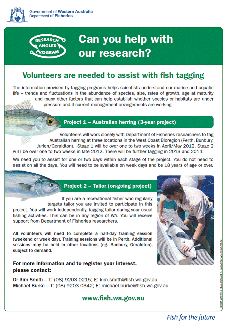 Volunteers needed to assist with fish tagging | Fishing - Fishwrecked ...